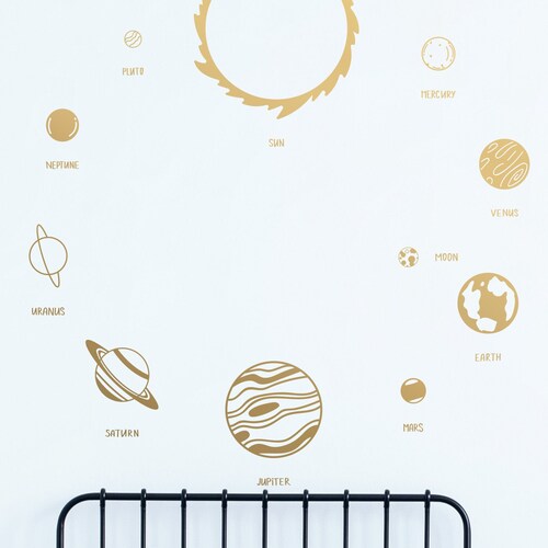 Solar System Wall Decal Planets Earth Sun Vinyl Wall Decor - Etsy