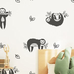 Huge Collection of Sloths and Leaves Design Wall Decals Sloths Decor ...