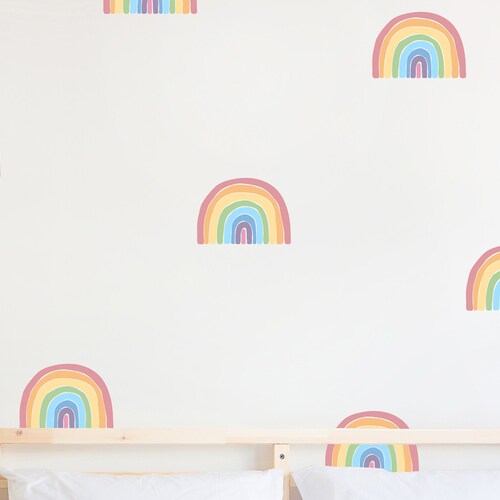 Pastel Rainbow Wall Decals Pastel Nursery Wall Décor Sorbet | Etsy