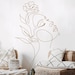 Line Drawing Wall Decal, Floral Head Line Drawing, Focal Wall Artwork ...