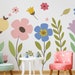 Scandinavian Flowers Wall Decals, Retro Flowers Stickers, Colorful ...
