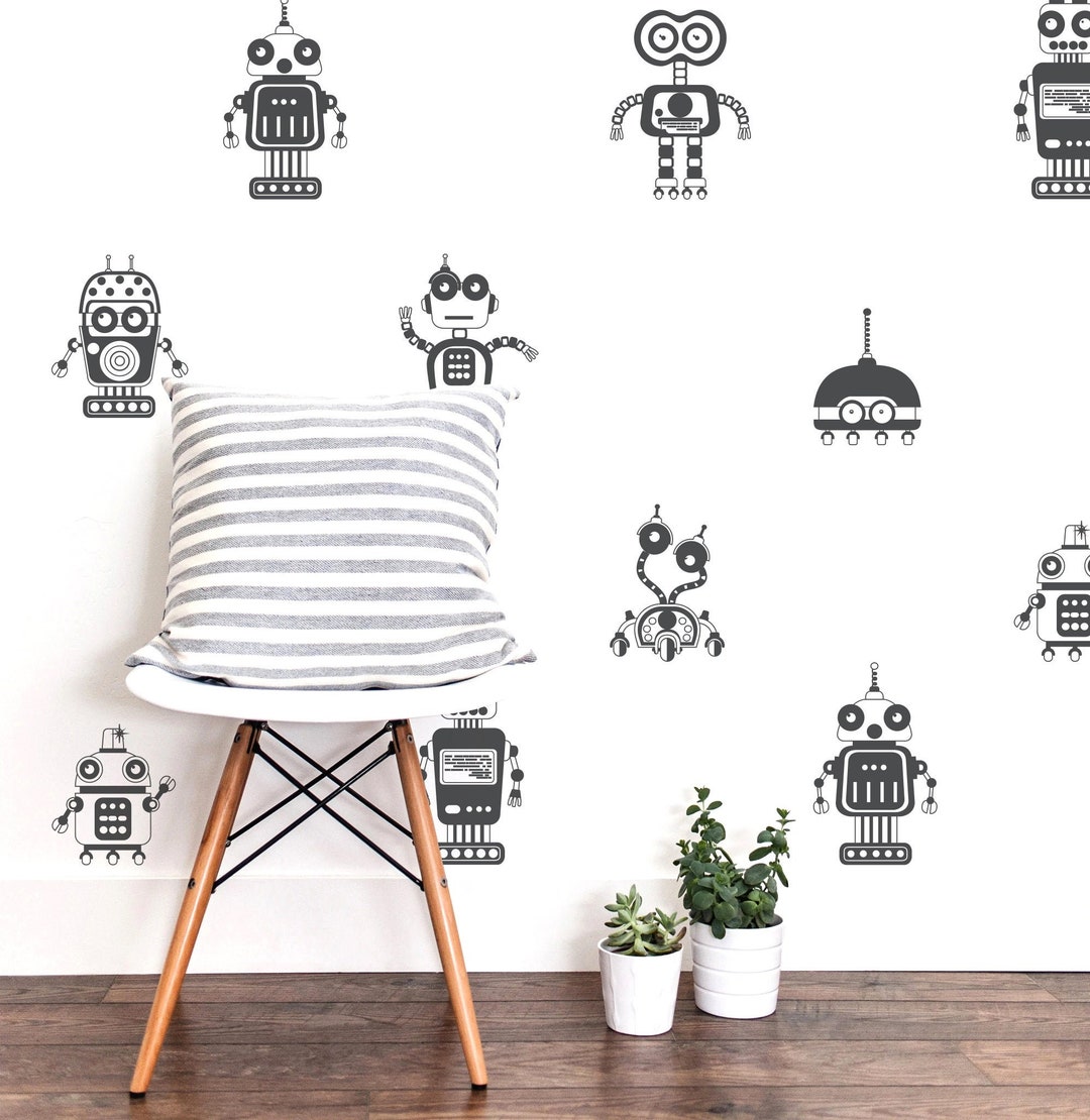 Large Collection of Robot Wall Decals | Robot Wall Art | Rocket Wall ...