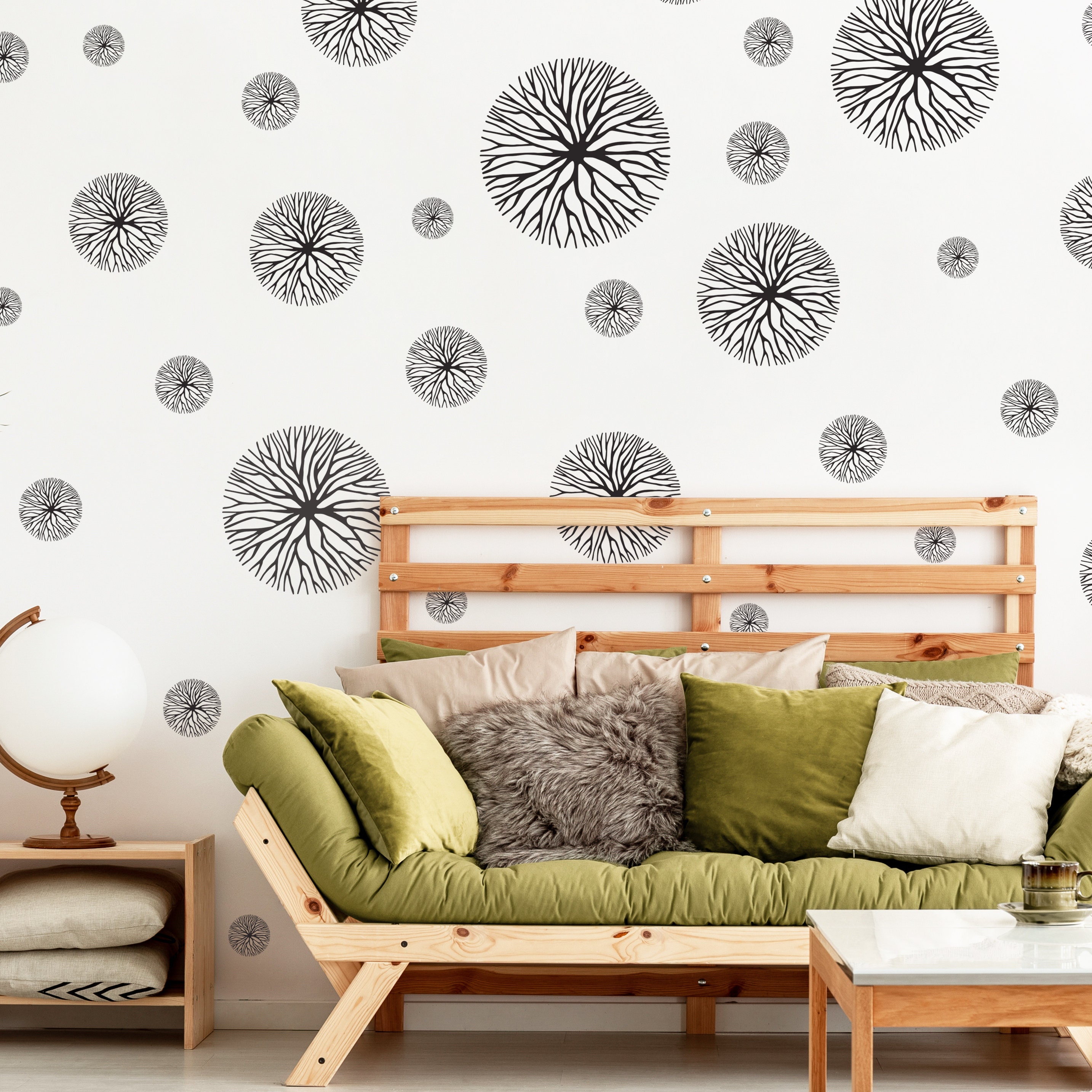 Bohemian Flowers Pattern Wall Decals Abstract Flower Wall | Etsy