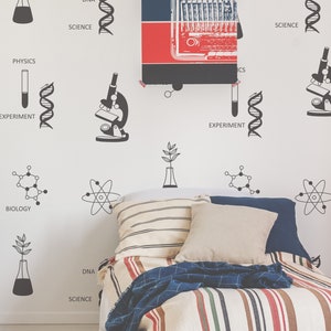 Science Theme Wall Decals, Chemistry Wall Decals, Bookworm Biology Wall ...