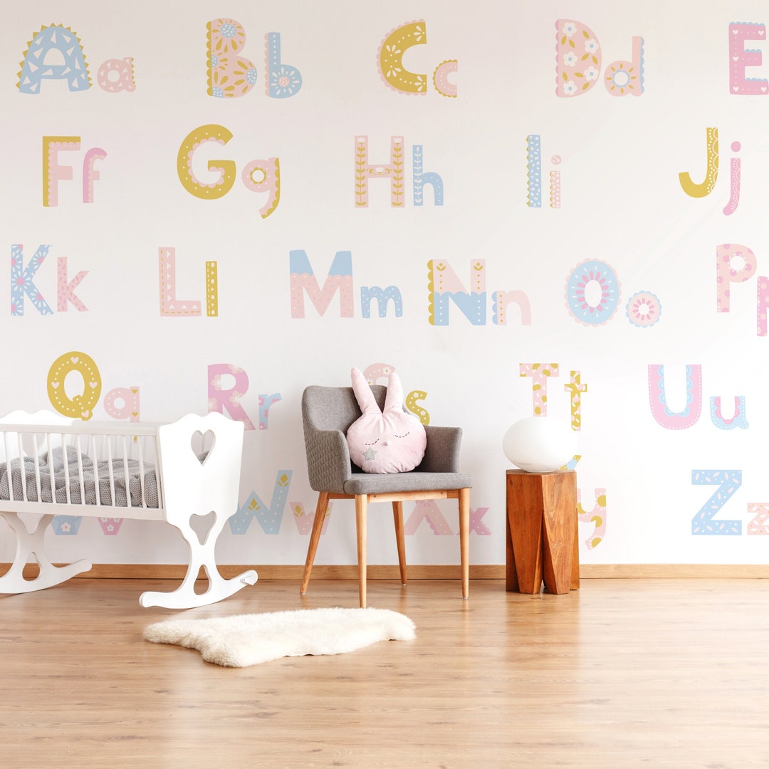Cute Alphabet Wall Decals, Educational Stickers for Playful Wall ...