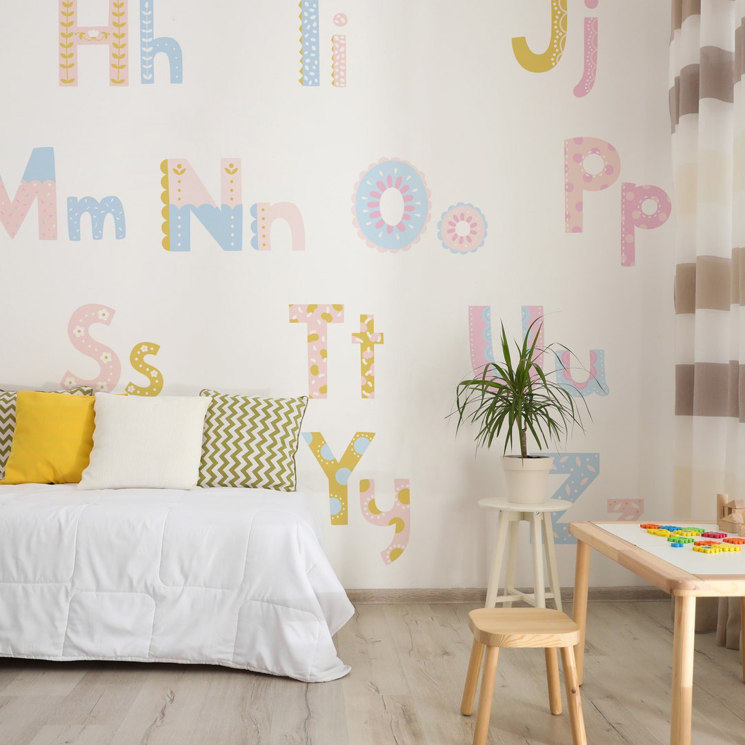 Cute Alphabet Wall Decals, Educational Stickers for Playful Wall ...
