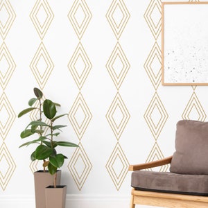 MCM Diamond Wall Decals, Living Room Décor, Mid Century Modern Shape ...