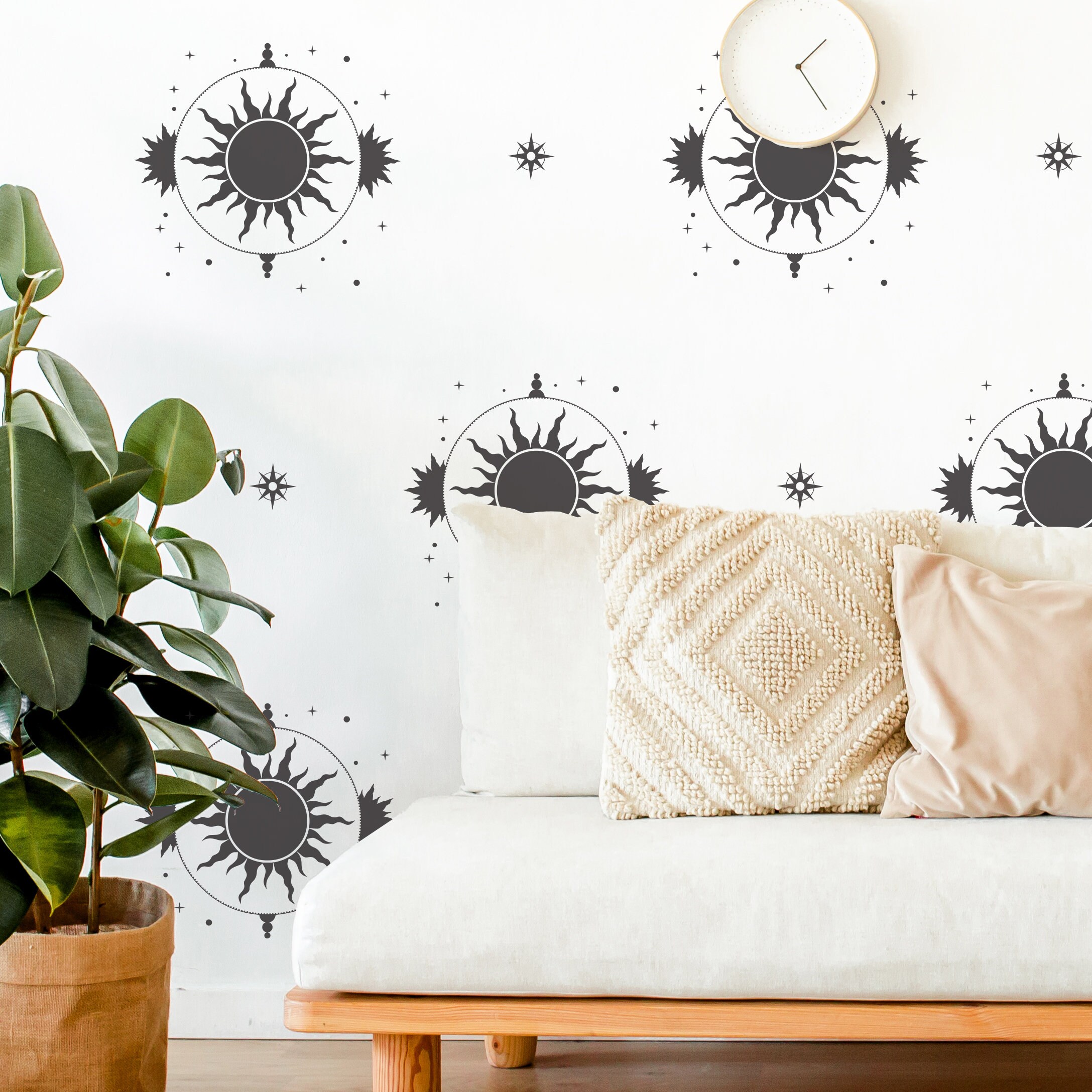 Mystical Sun Moon Wall Decals Celestial Elements Wall Decals - Etsy