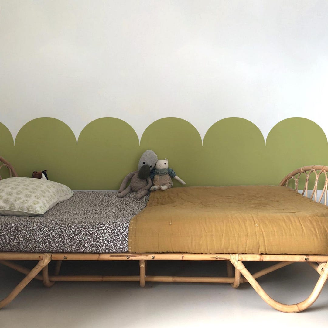 Scallop Wall Decal, Vinyl Scallop Wall Trim, Removable Wall Sticker ...