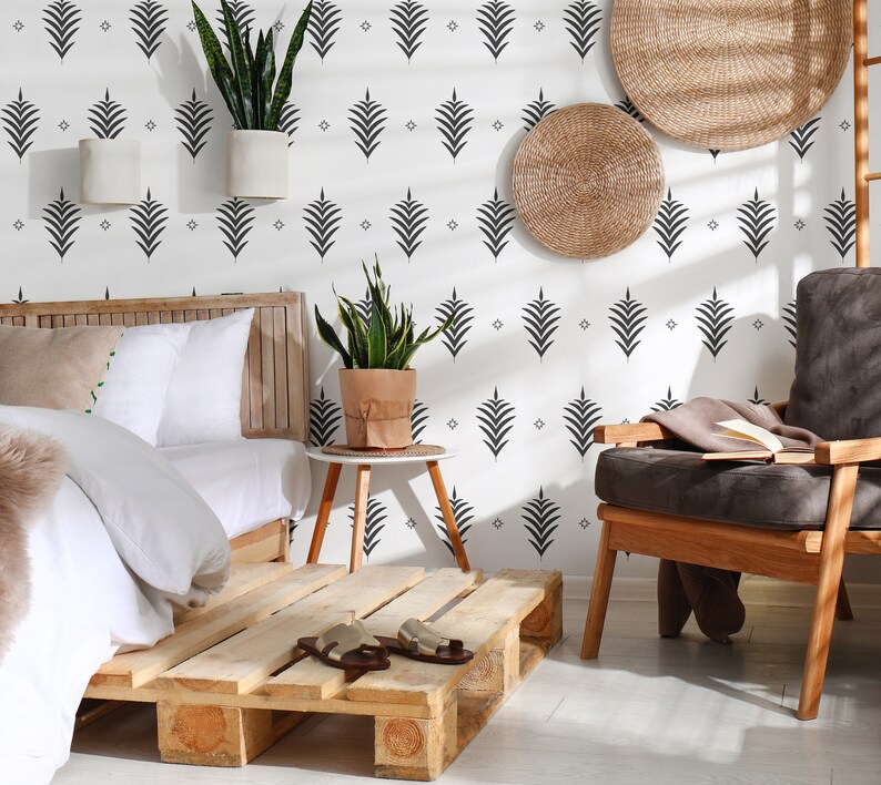 Fern Leaf Wall Decals Modern Vinyl Decal Set Botanical Leaf | Etsy