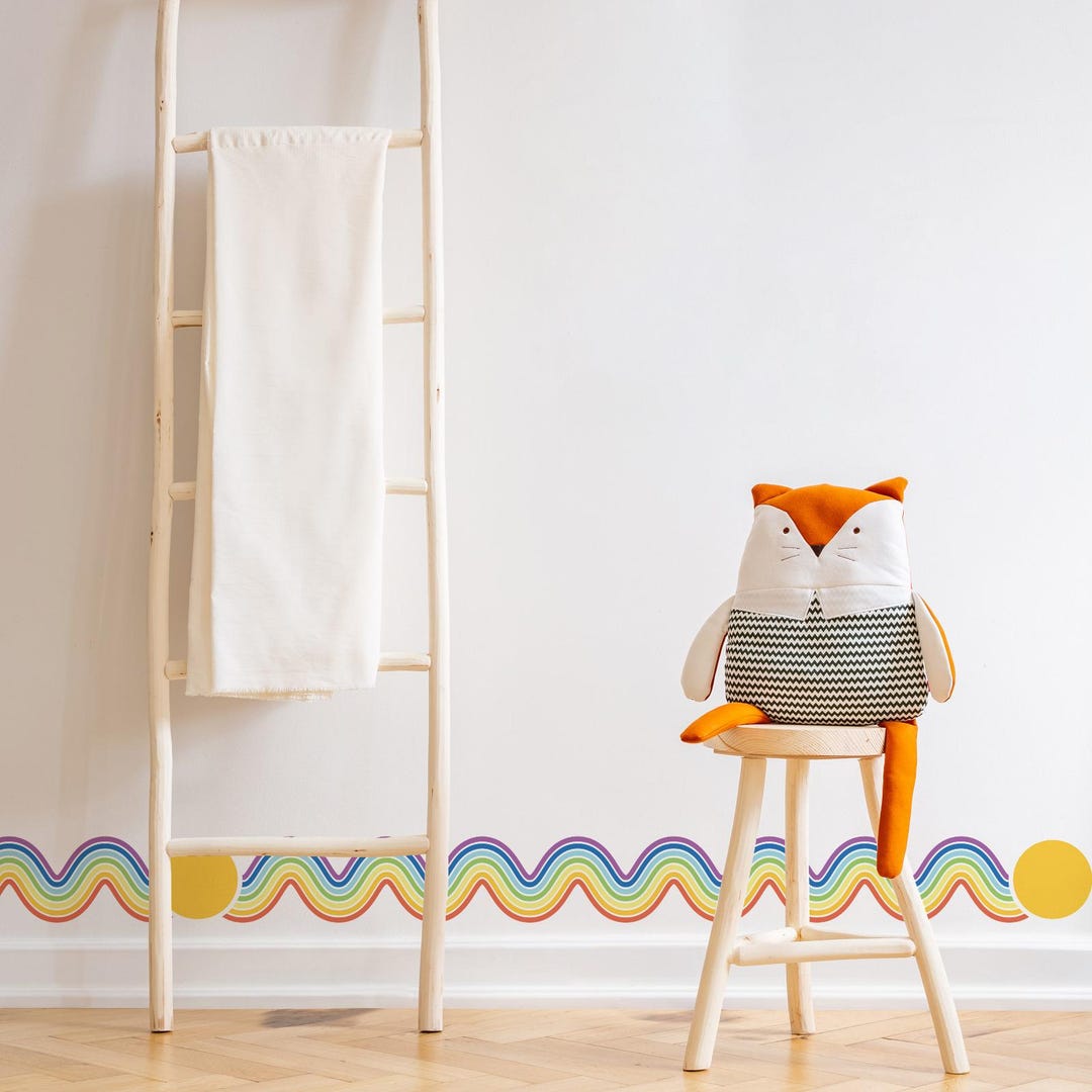 Rainbow Waves Border Vinyl Wall Decal, Beach Scene, Removable Wall ...