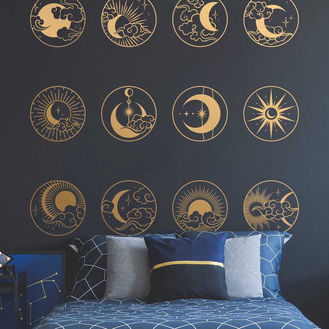 Mystical Sun Moon Wall Decals Celestial Elements Wall Decals - Etsy
