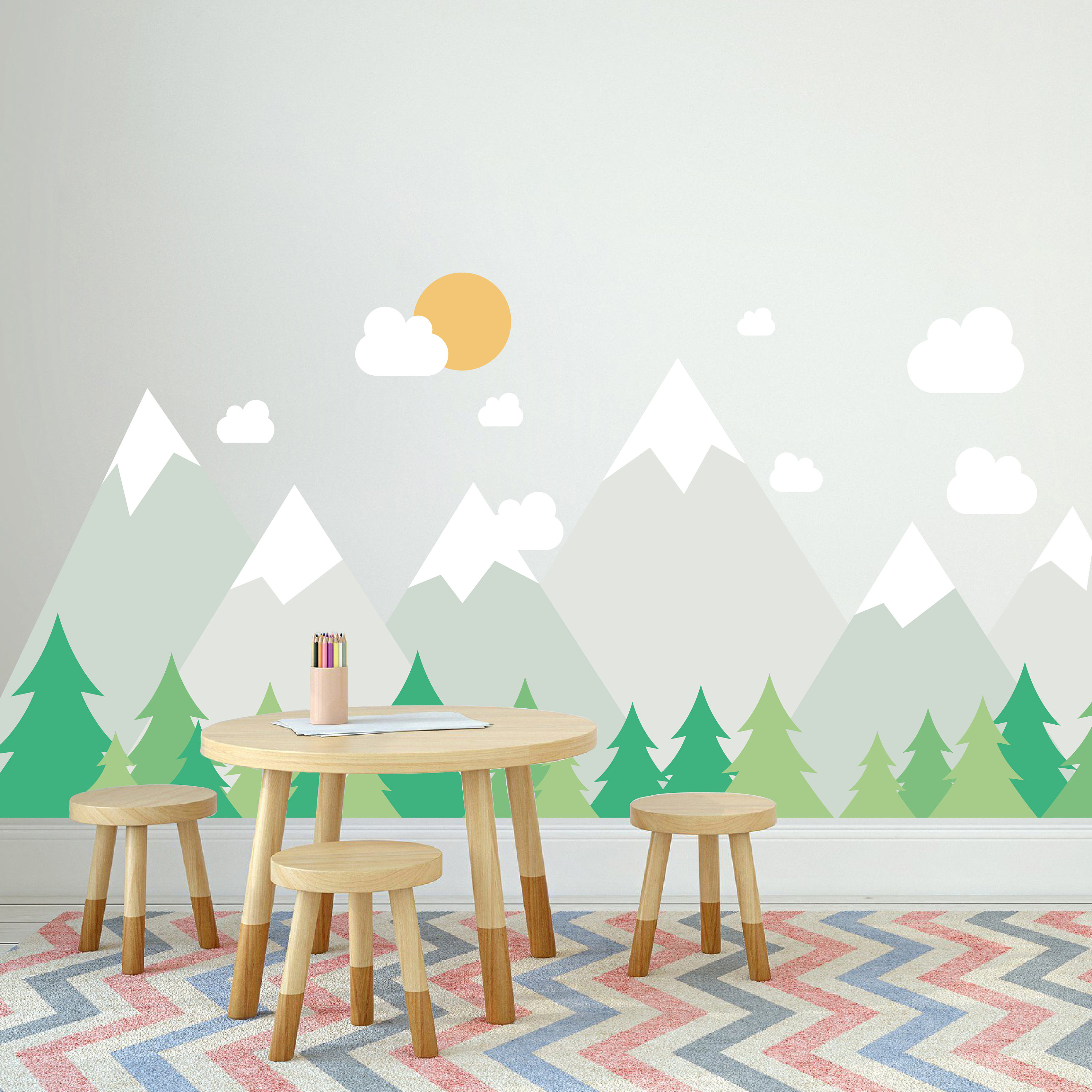 Snow Capped Mountains Wall Mural Mountains Wall Mural | Etsy