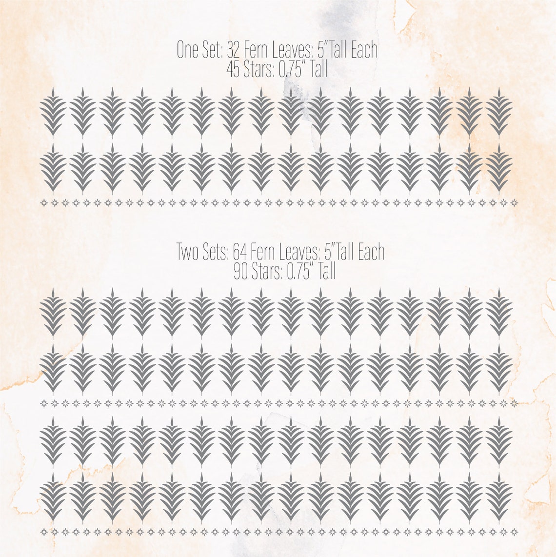 Fern Leaf Wall Decals Modern Vinyl Decal Set Botanical Leaf | Etsy