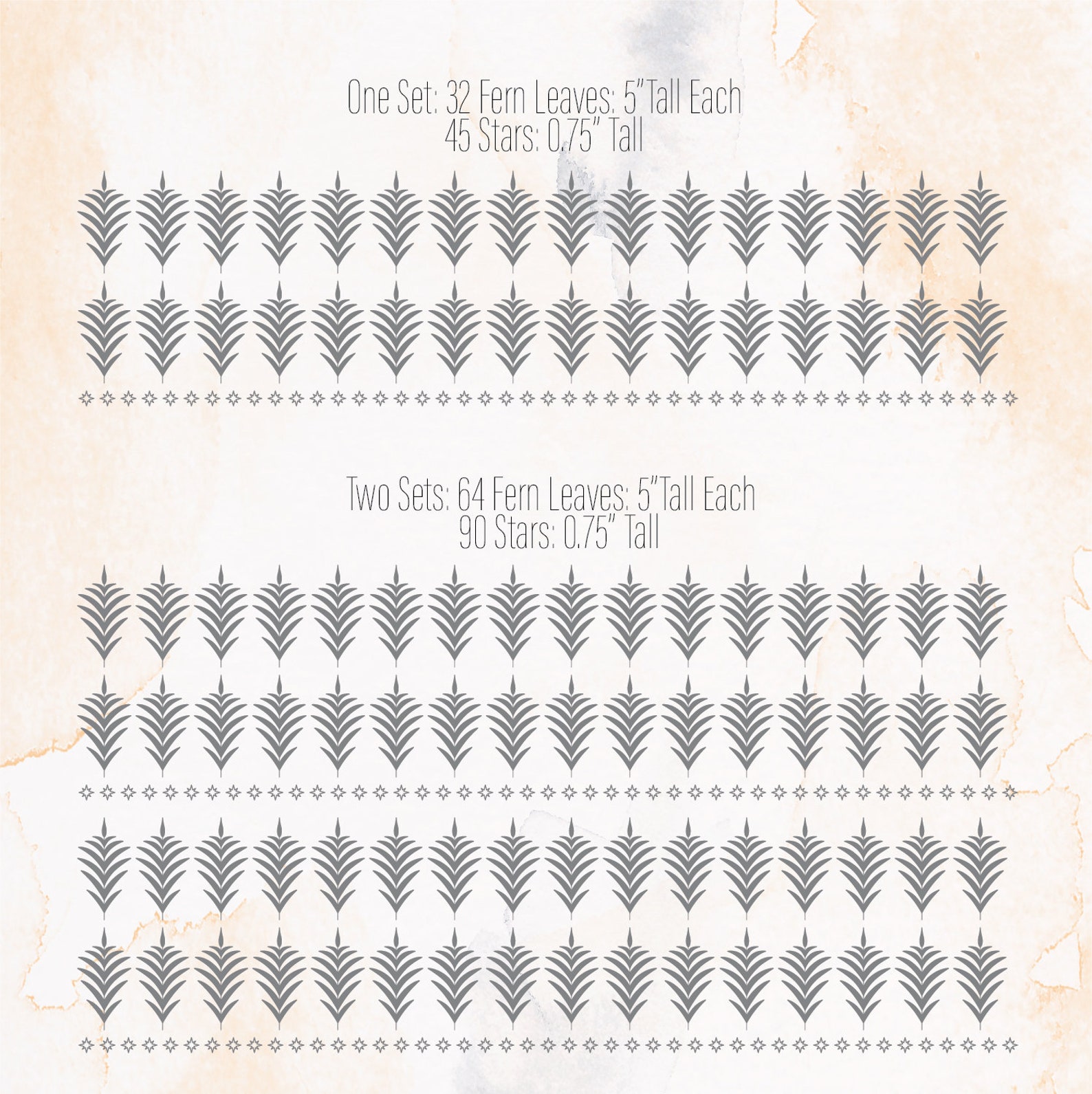 Fern Leaf Wall Decals Modern Vinyl Decal Set Botanical Leaf | Etsy