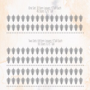 Fern Leaf Wall Decals Modern Vinyl Decal Set, Botanical Leaf Decals ...