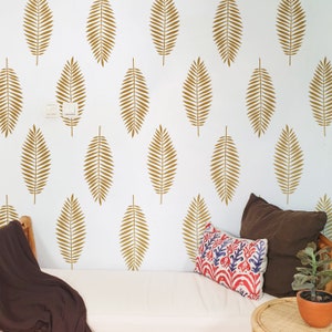 Fern Leaf Wall Decals, Tropical Vinyl Decal Set, Botanical Leaf Decals ...