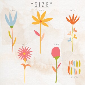 Abstract Flowers Wall Decals, Modern Flowers Stickers, Funky Abstract ...