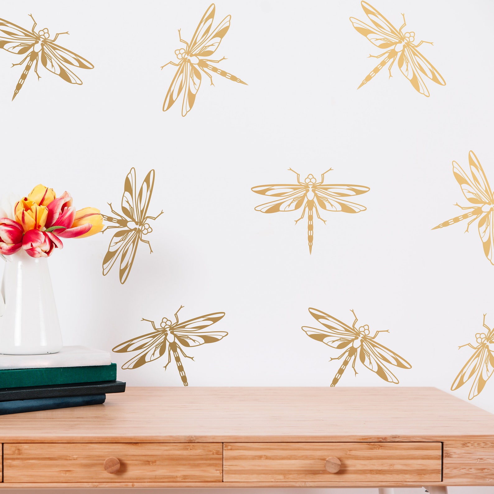 Dragonfly Wall Decals Insect Wall Art Dragonfly Removable - Etsy