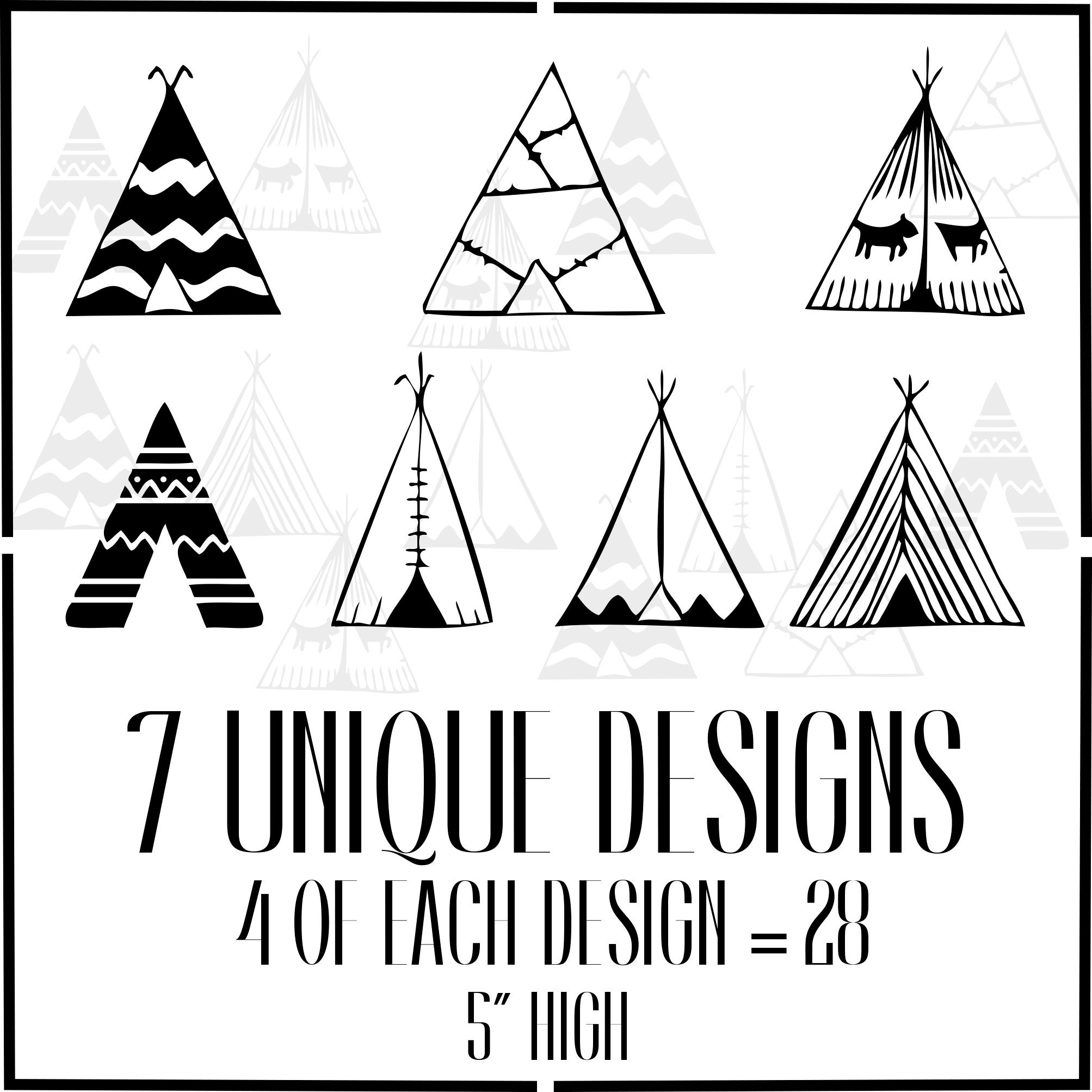 Tee Pee Playtime Wall Decal Set American Indian His and | Etsy