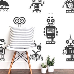 Large Collection of Robot Wall Decals | Robot Wall Art | Rocket Wall ...