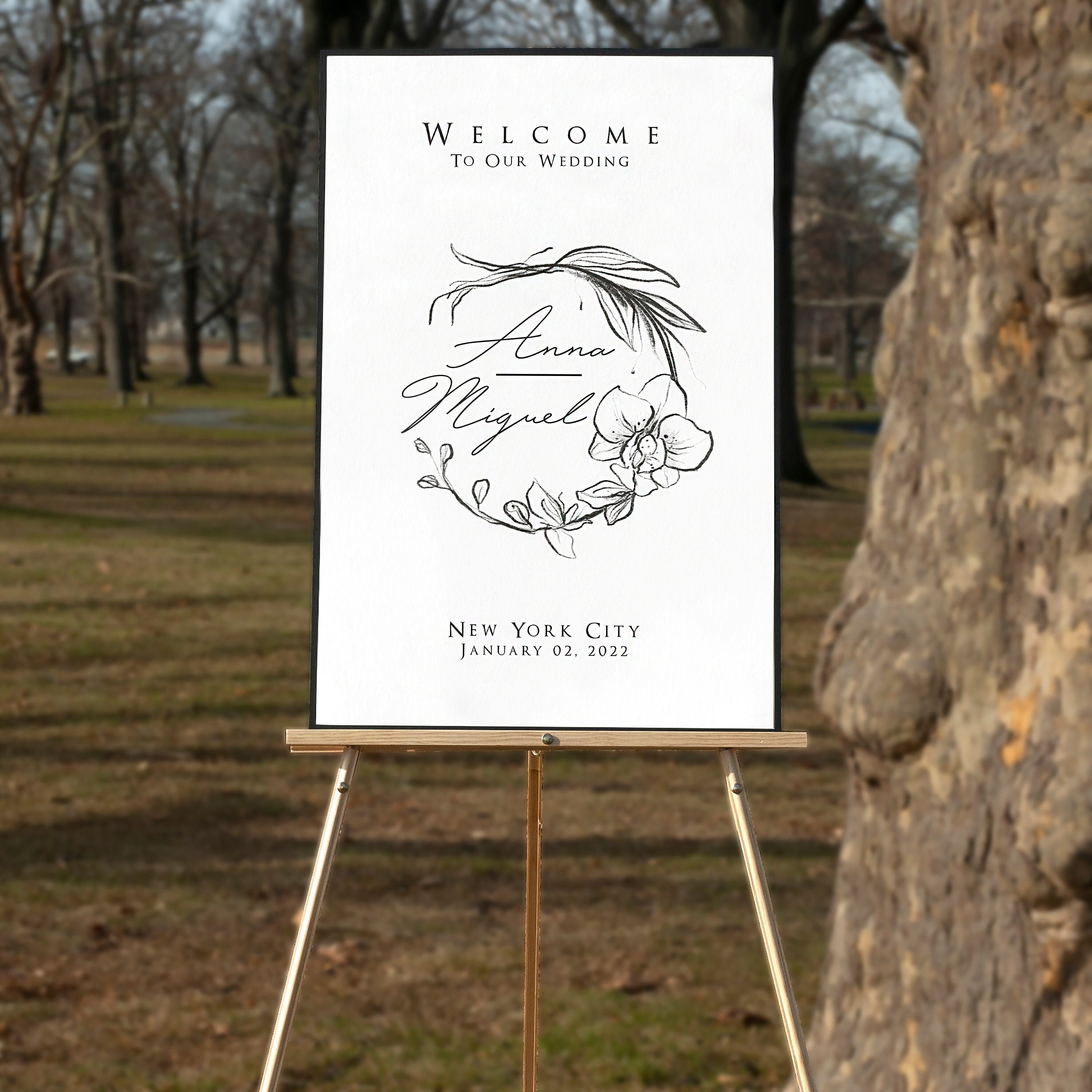 Wedding Day Welcome Sign Events Welcome Signage and Decorations Custom ...