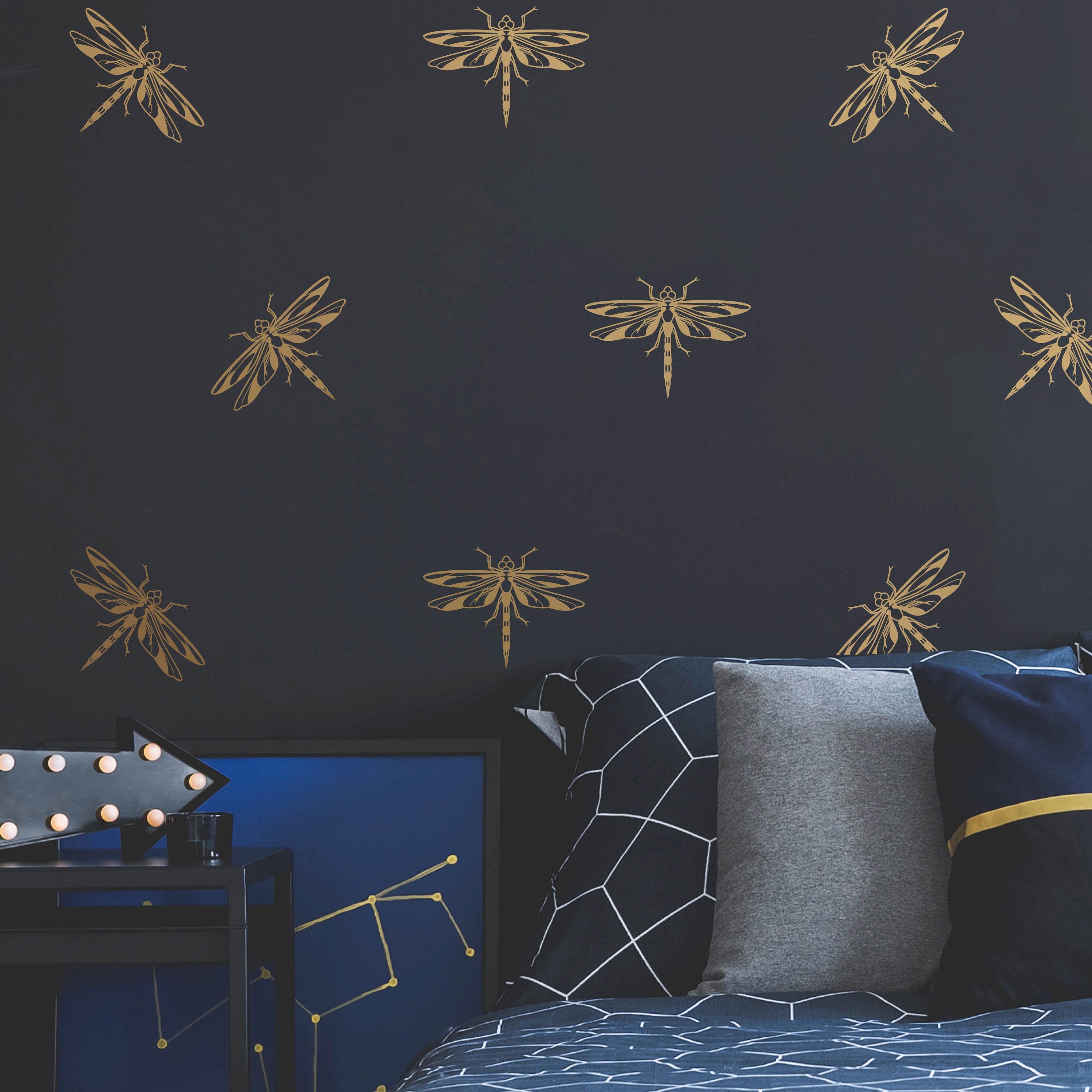 Dragonfly Wall Decals Insect Wall Art Dragonfly Removable | Etsy