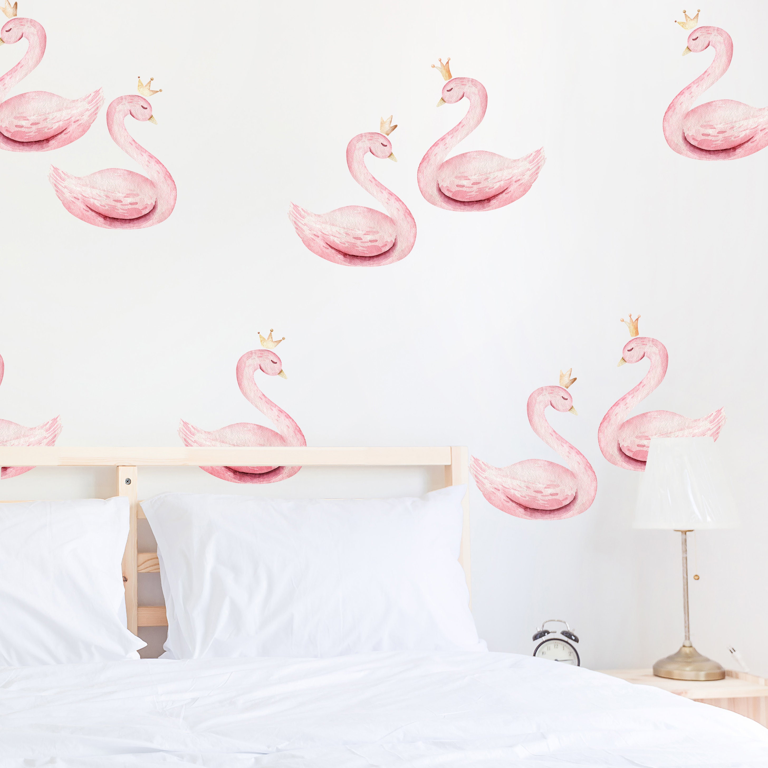 Pink Swan Wall Decals | Nursery Decor | Girls Wall Decor | Playroom ...