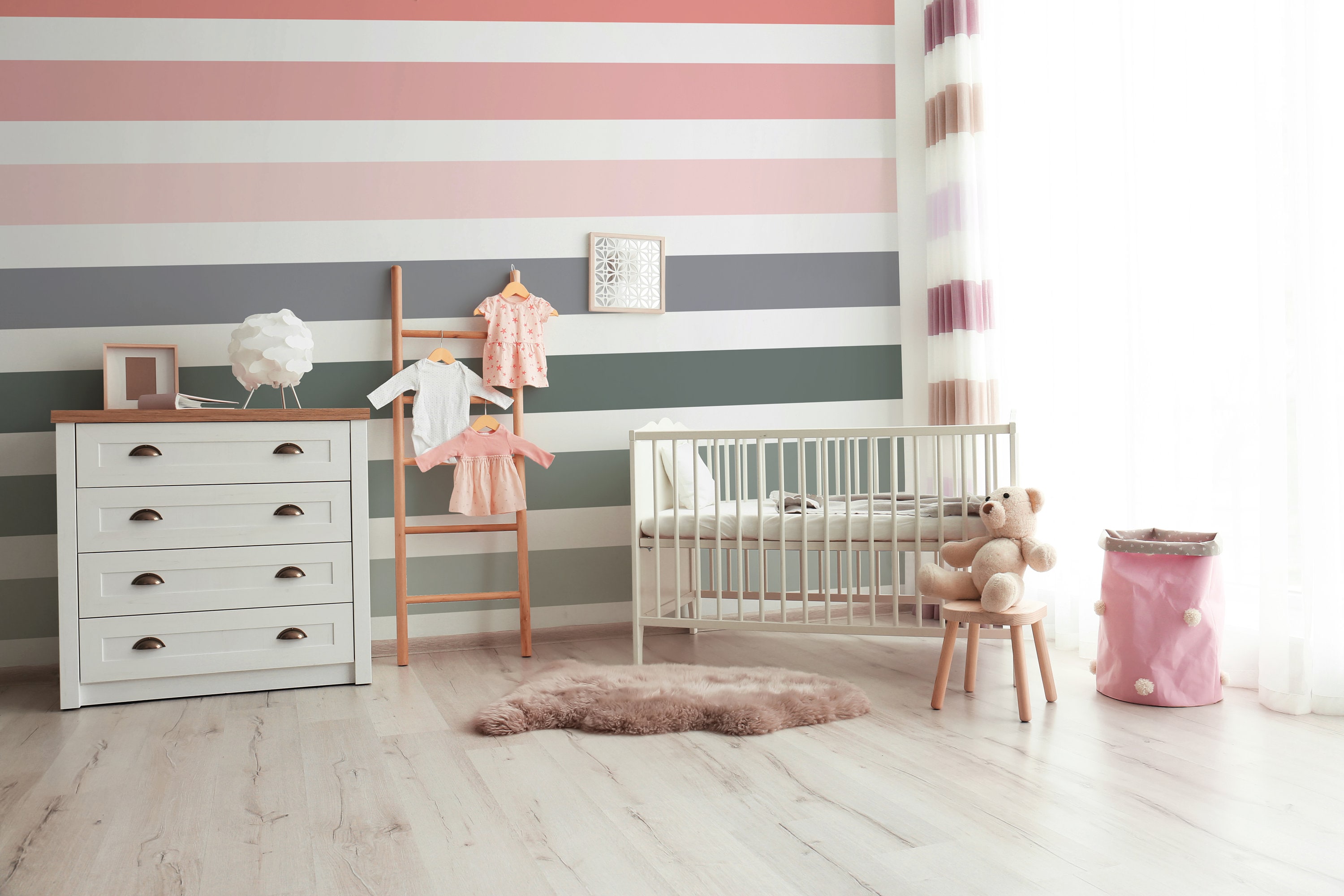 Rainbow Stripes Wall Mural Pastel Rainbow Wall Decal | Etsy