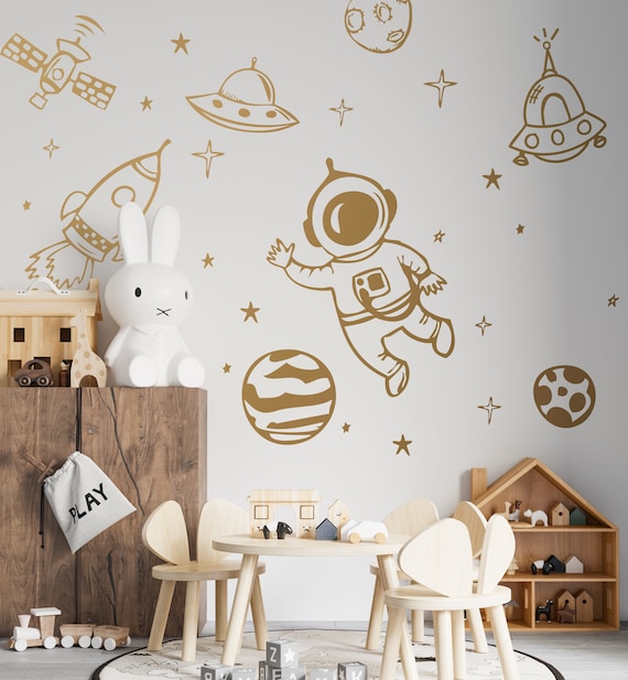 Out of This World Wall Decal Sticker Set Space Objects - Etsy