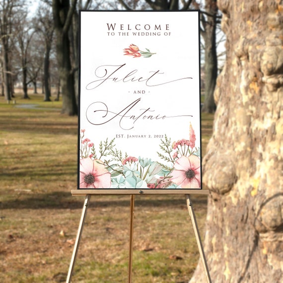 Wedding Day Welcome Sign Events Welcome Signage and Decorations Custom ...