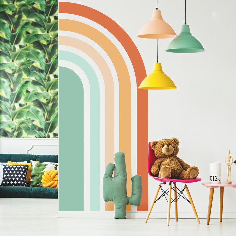 Half Rainbow Wall Decal Elongated Rainbow Wall Decal Nursery | Etsy