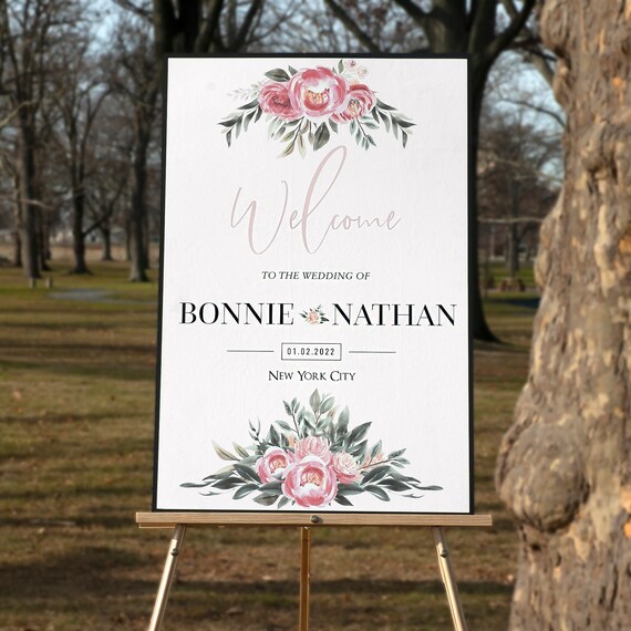 Wedding Day Welcome Sign Events Welcome Signage and Decorations Custom ...