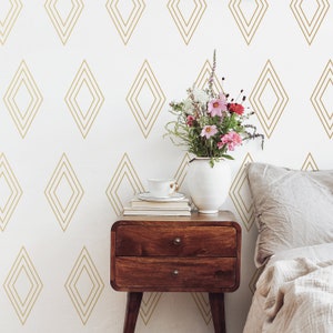 MCM Diamond Wall Decals, Living Room Décor, Mid Century Modern Shape ...