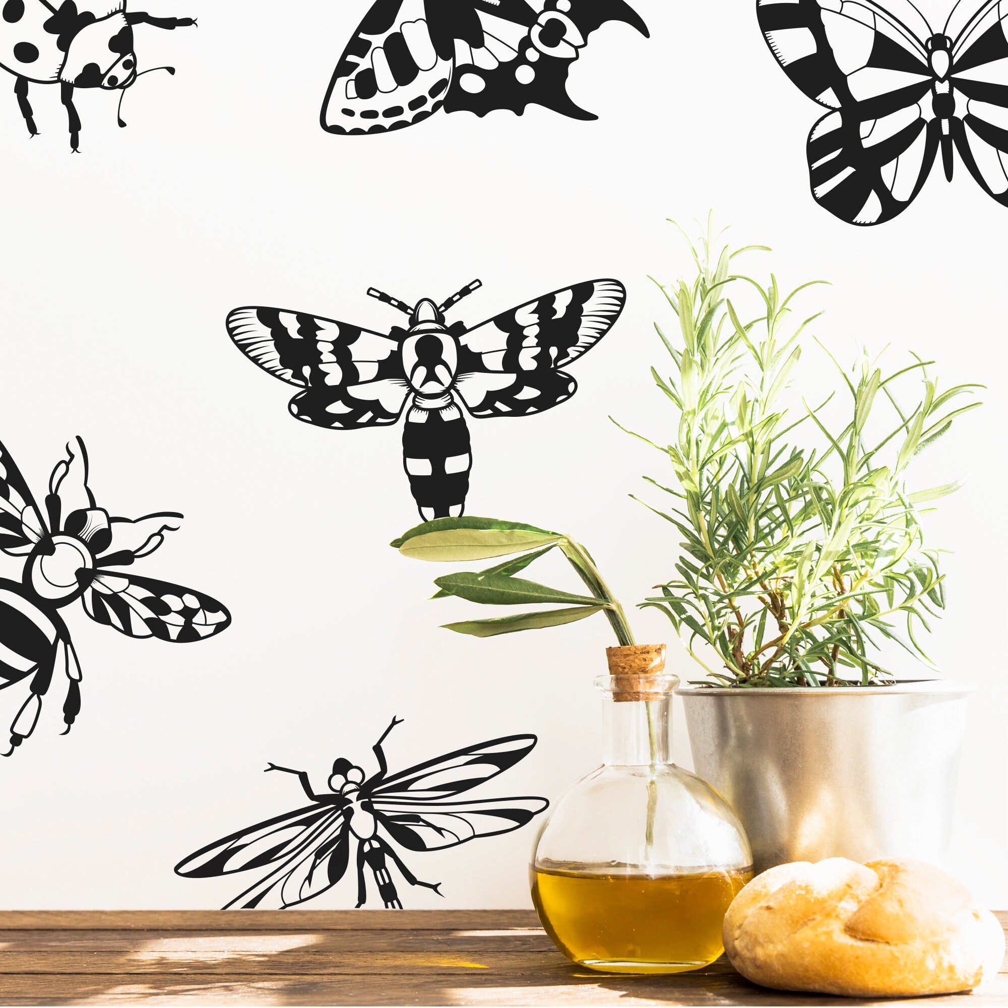 Insects Wall Decals Stickers Butterfly Bee Beetle Dragonfly - Etsy