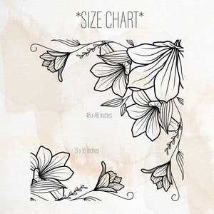 Line Drawing Corner Wall Decals, Accent Floral Line Drawing Corner ...