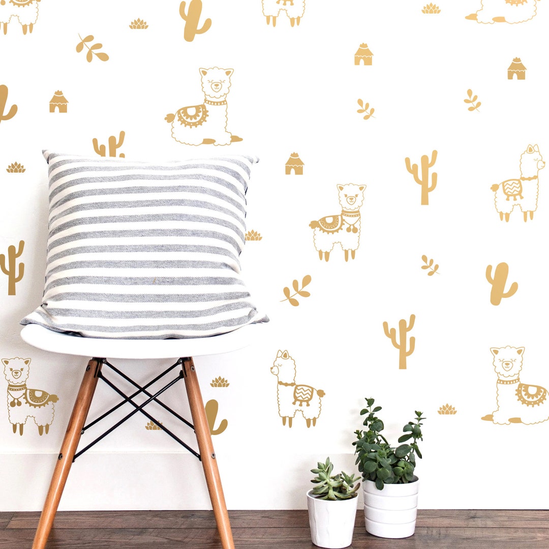 Llama Joy Wall Decal Set | Unisex Vinyl Wall Decals | Gender Neutral ...