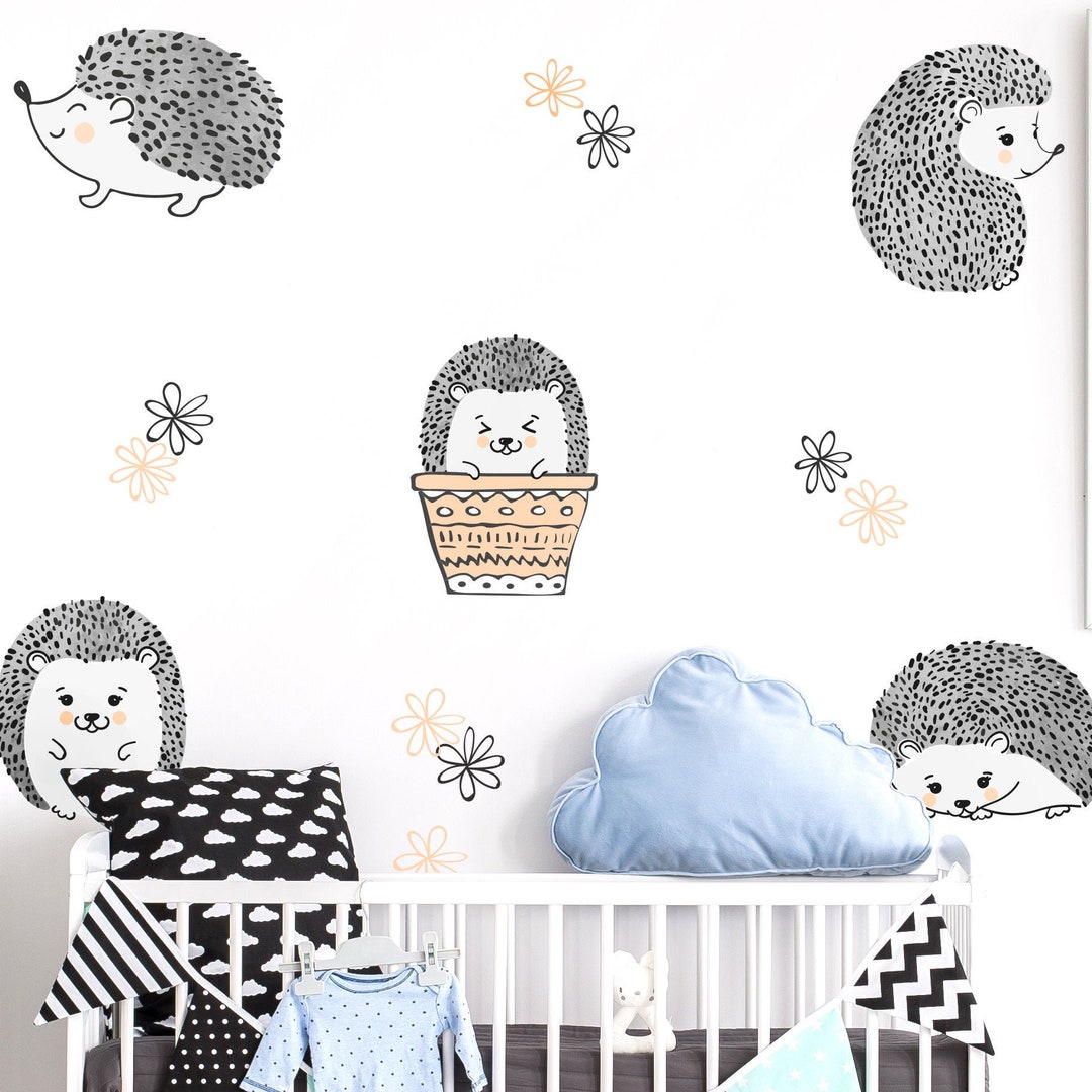 Large Collection of Hedgehog Wall Decals Nursery Decor - Etsy