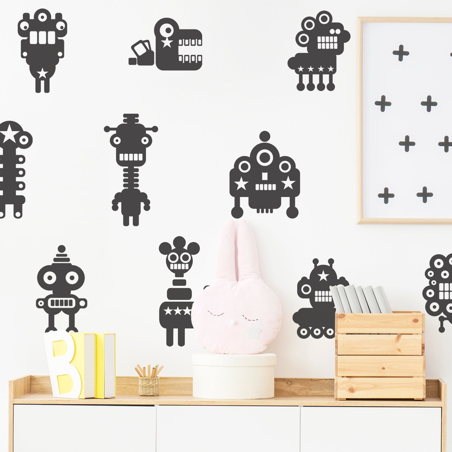 Robots Wall Decals Robot Wall Art Rocket Wall Decals - Etsy