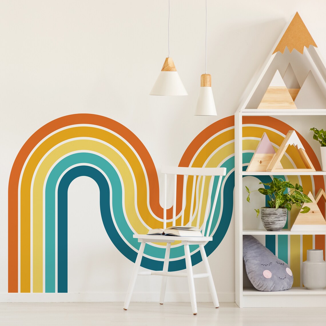 Half Curve Rainbow Wall Decal Double Hump Rainbow Wall Decal - Etsy