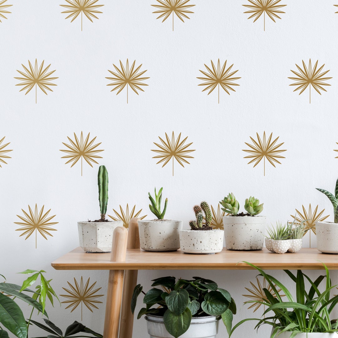 Palm Leaves Wall Decals - Floridan Decal Set, Flower Blossoms, Palm ...