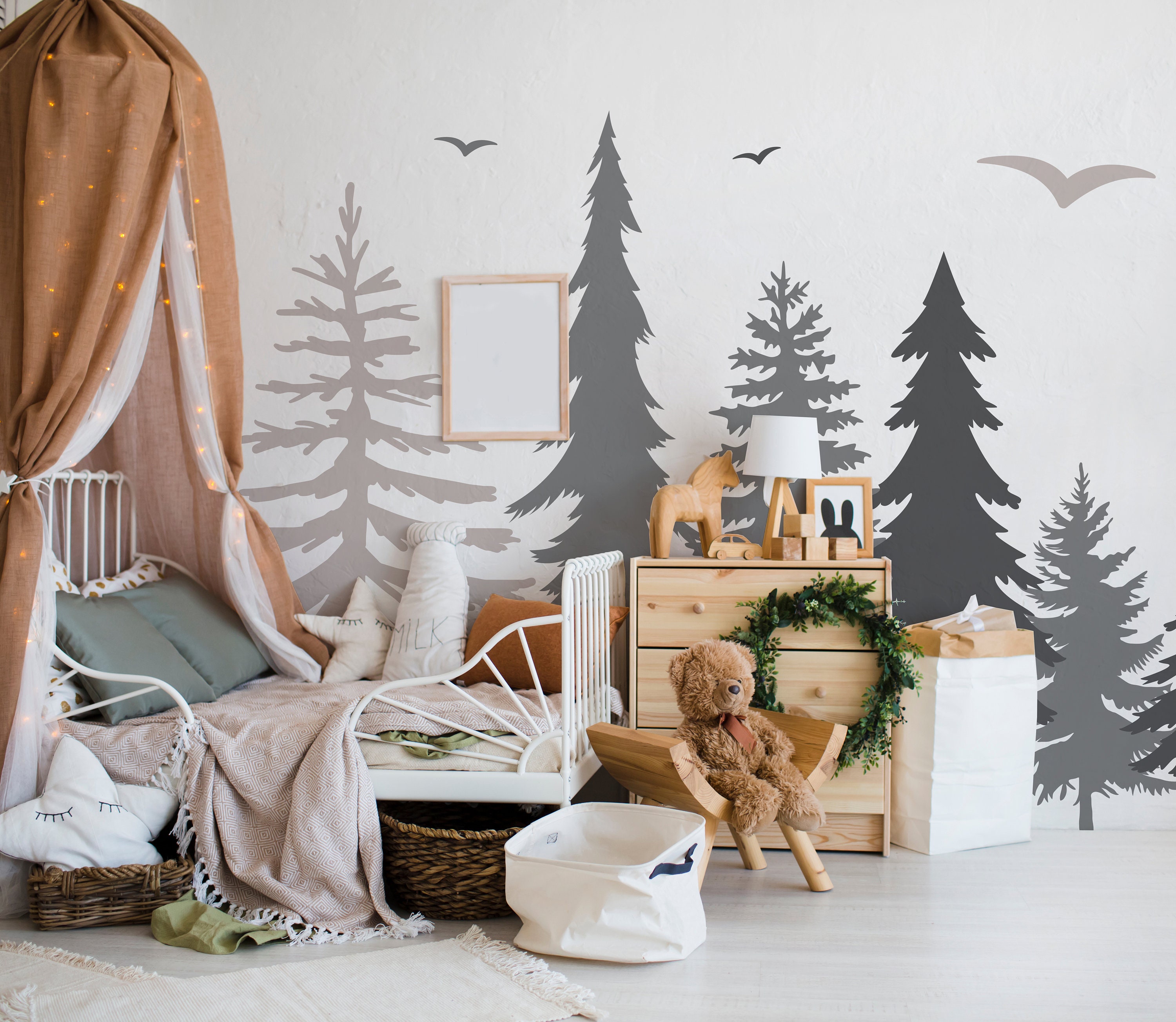 Tree Wall Decals Forest Decals Woodland Nursery Decor | Etsy Canada