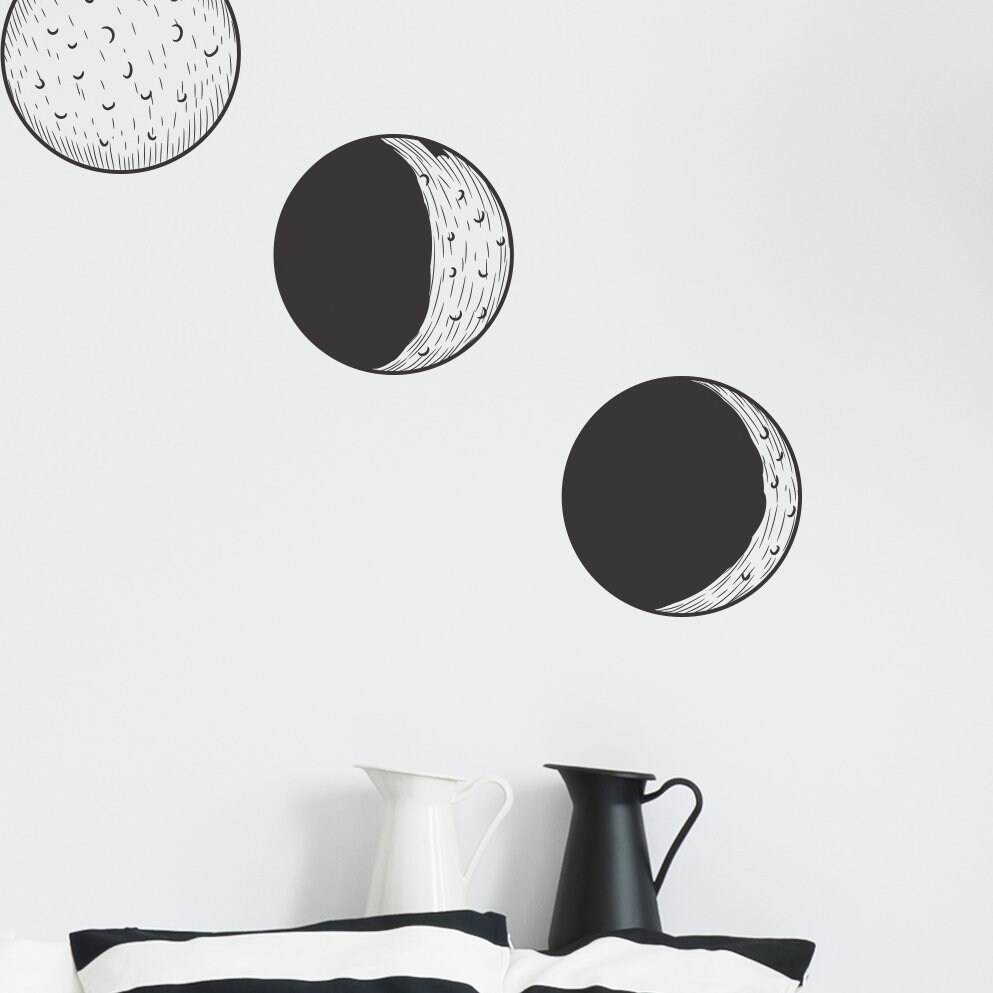 Moon Phases Wall Decals Sun Decals Moon Phases Decor - Etsy