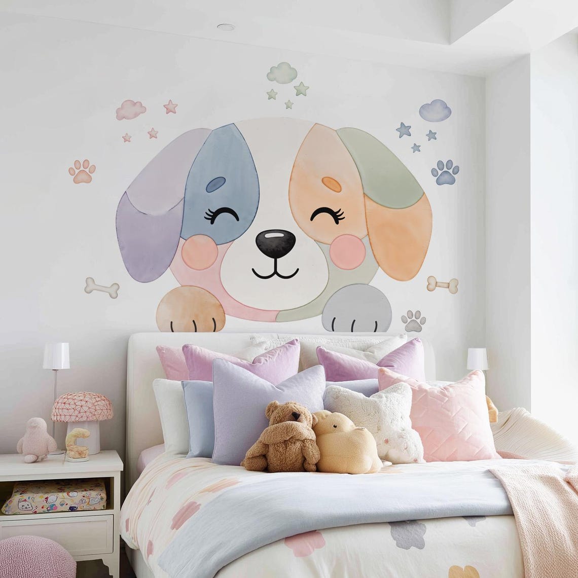 Dream Big Collection Puppy Wall Decal | Large Watercolor Dog Sticker ...