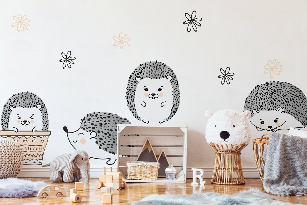 Large Collection of Hedgehog Wall Decals | Nursery Decor | Boys Wall ...