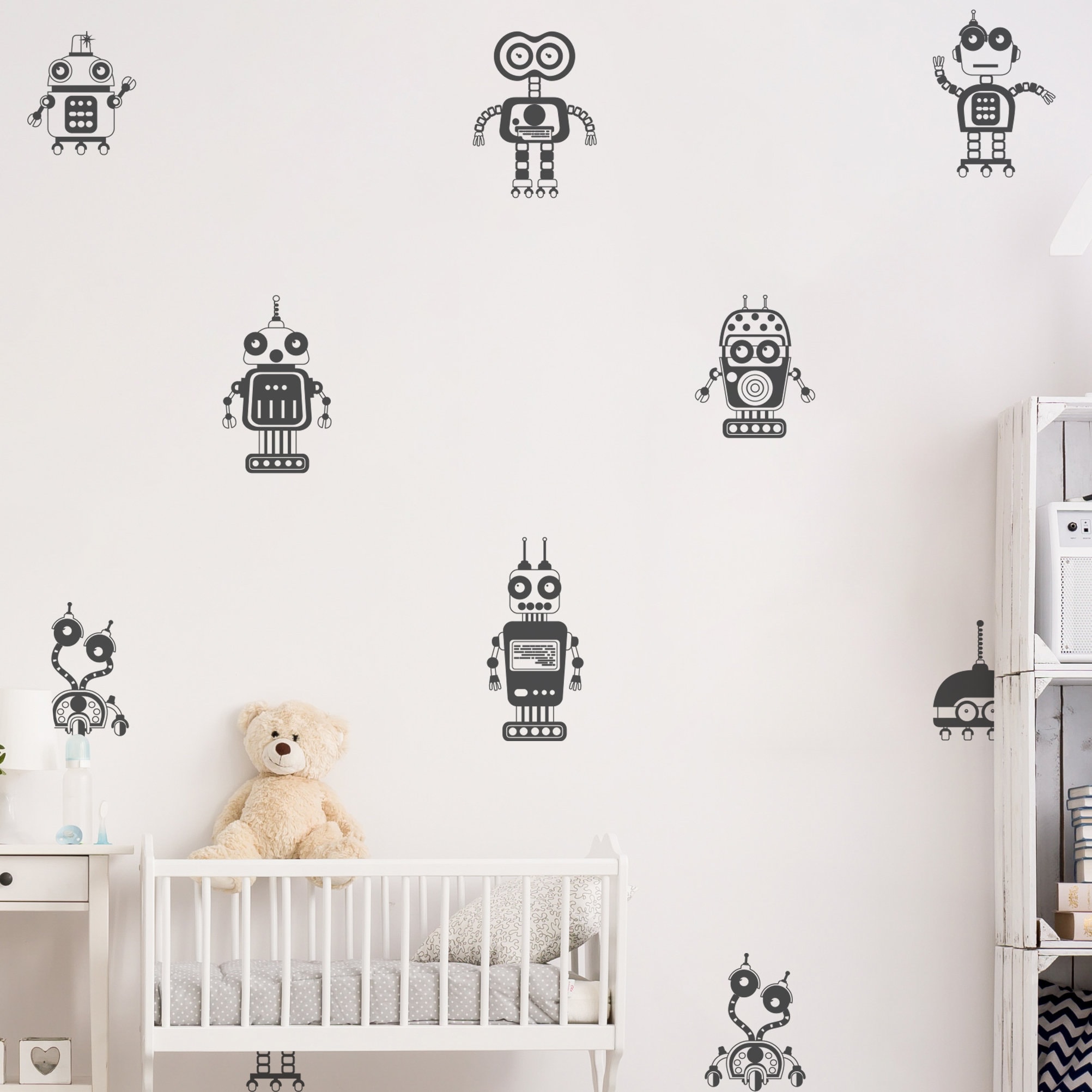 Large Collection of Robot Wall Decals | Robot Wall Art | Rocket Wall ...
