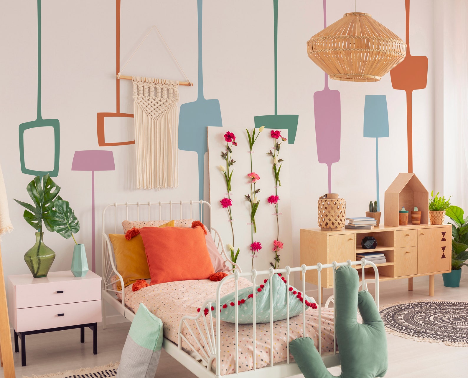 Boho Modern Wall Decal Collection Elongated Focal Wall - Etsy