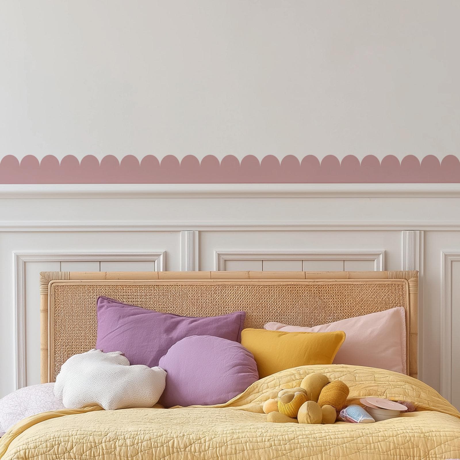 Scallop Wall Decal, Vinyl Scallop Wall Trim, Removable Wall Sticker ...