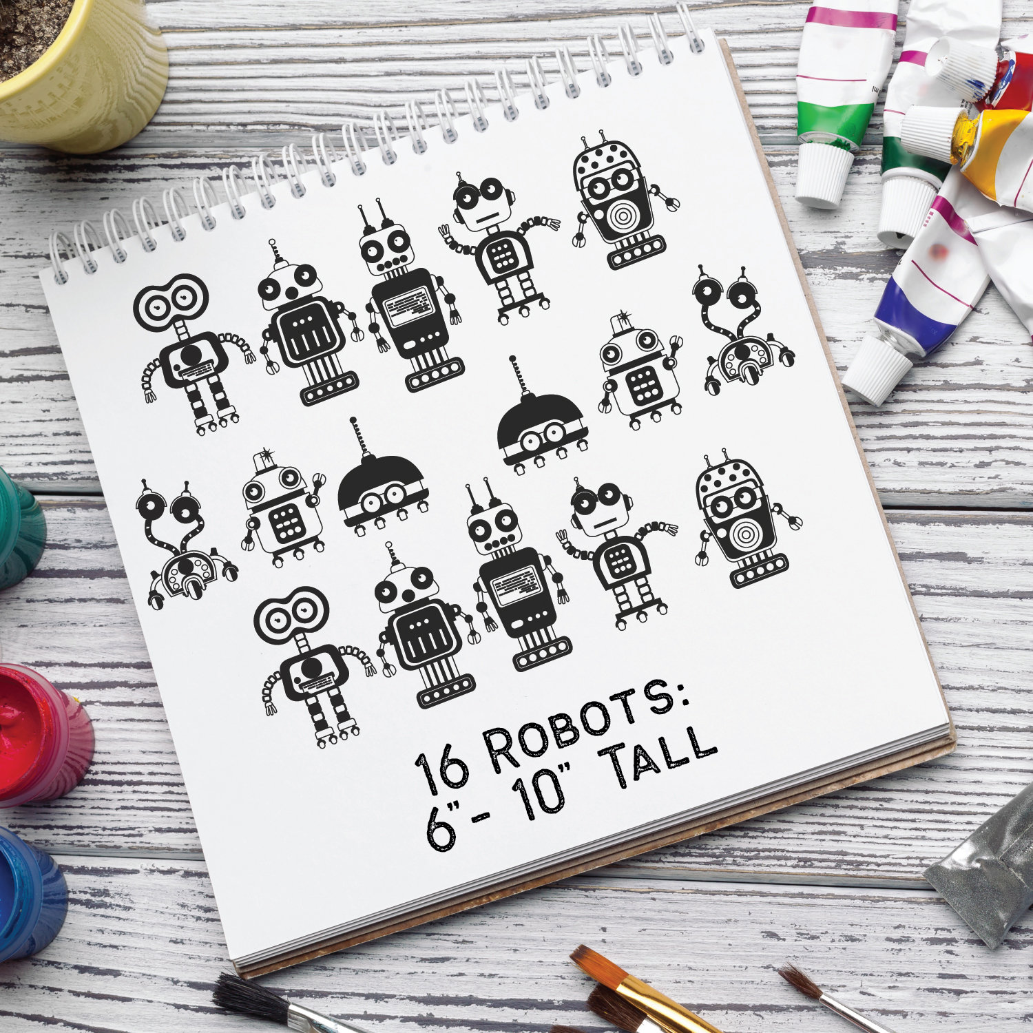 Large Collection of Robot Wall Decals | Robot Wall Art | Rocket Wall ...