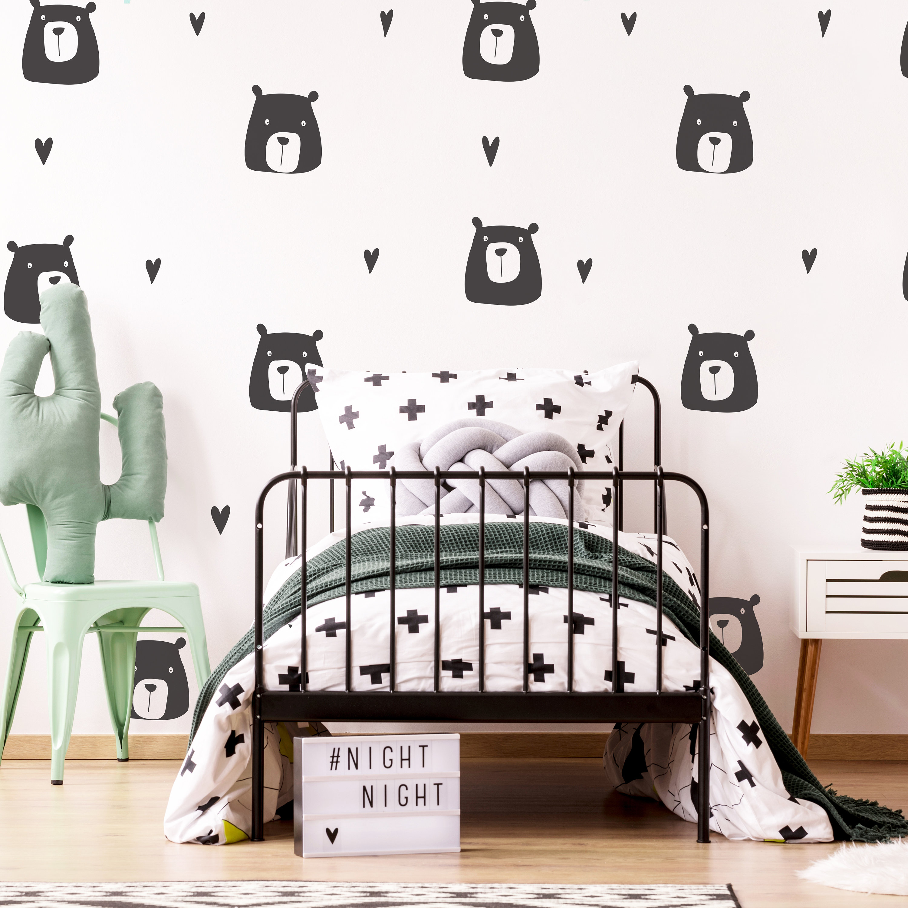 Bear Wall Decals Woodland Animal Wall Art Nursery Wall | Etsy